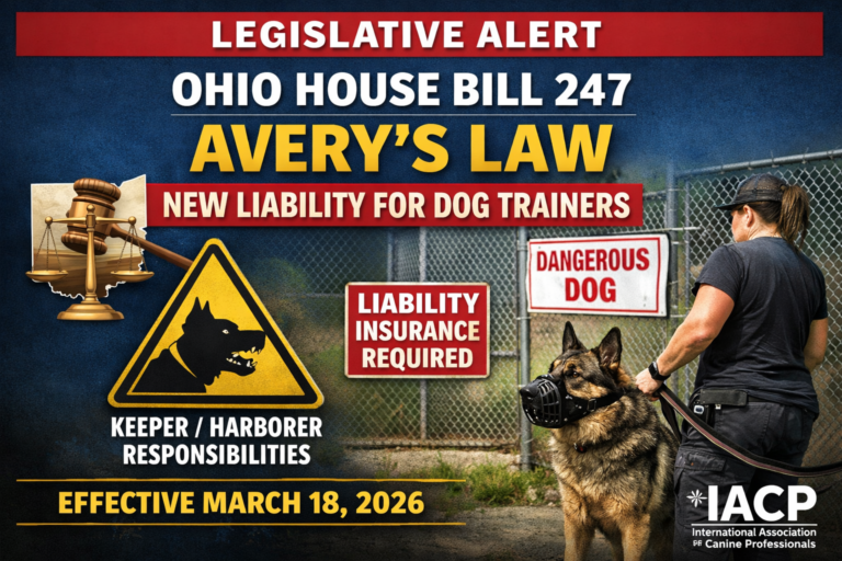 Ohio House Bill 247: Avery’s Law - International Association of Canine ...